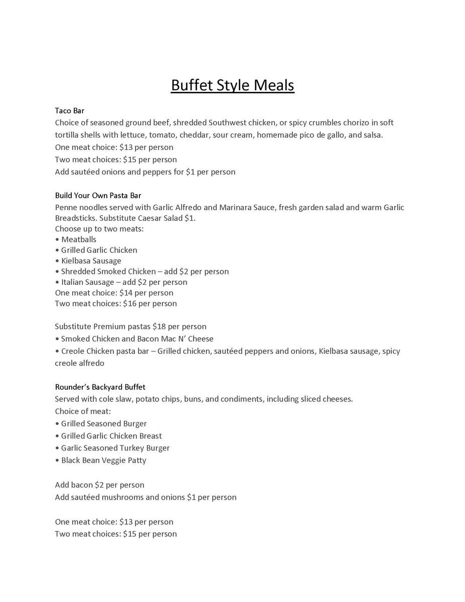 Banquet Menu - 418 Room