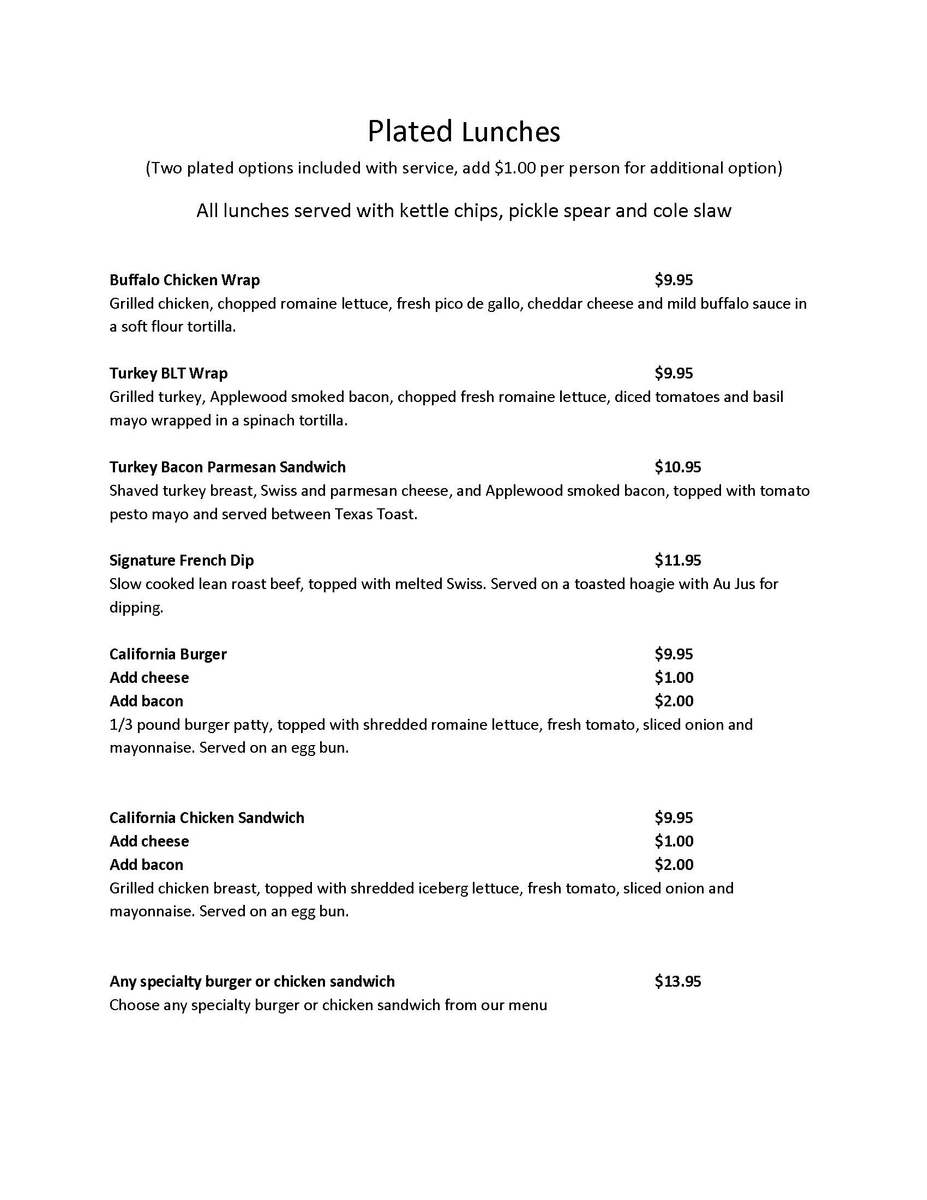 Banquet Menu - 418 Room