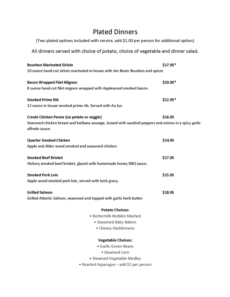 Banquet Menu - 418 Room